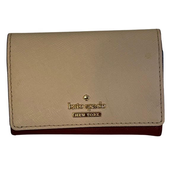 kate spade | Accessories | Kate Spade Cream And Red Key Card Holder ...